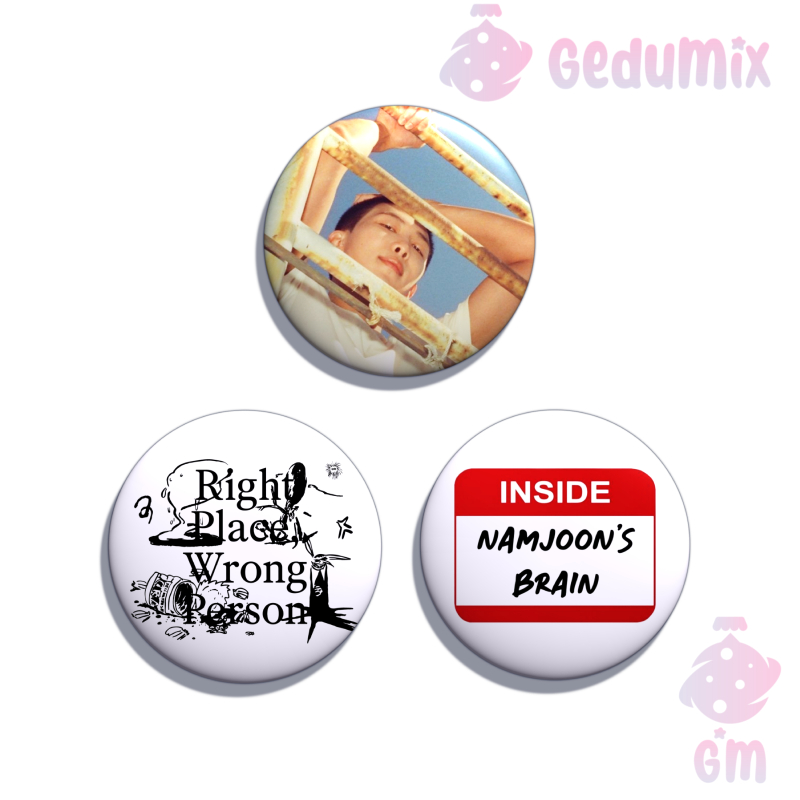 KIT 3 Bottons Broches BTS RM Namjoon Right Place Wrong Person RPWP ...