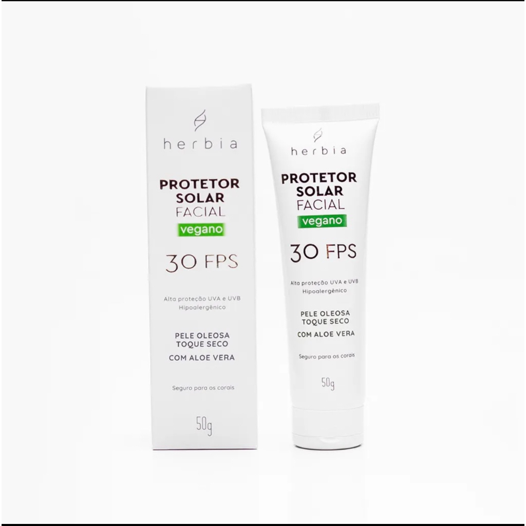 Protetor Solar Físico mineral pele oleosa FPS 30 natural toque seco ...