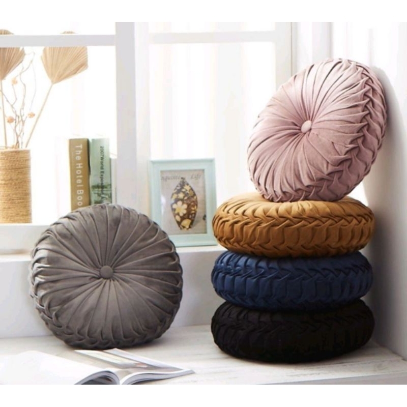 almofada redonda artesanal luxuosa em veludo 40 cm | Shopee Brasil