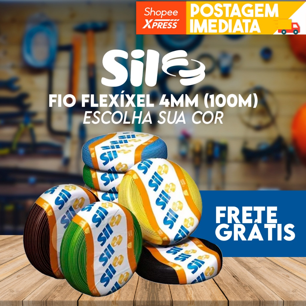 Fio Cabo cabinho Flexível 4mm 100 Metros Sil Cores - cobre energia fio ...