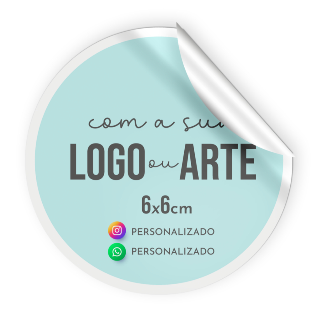 Adesivo Personalizado Redondo com a sua logo 6cm x 6cm - Corte eletrônico. | Shopee Brasil