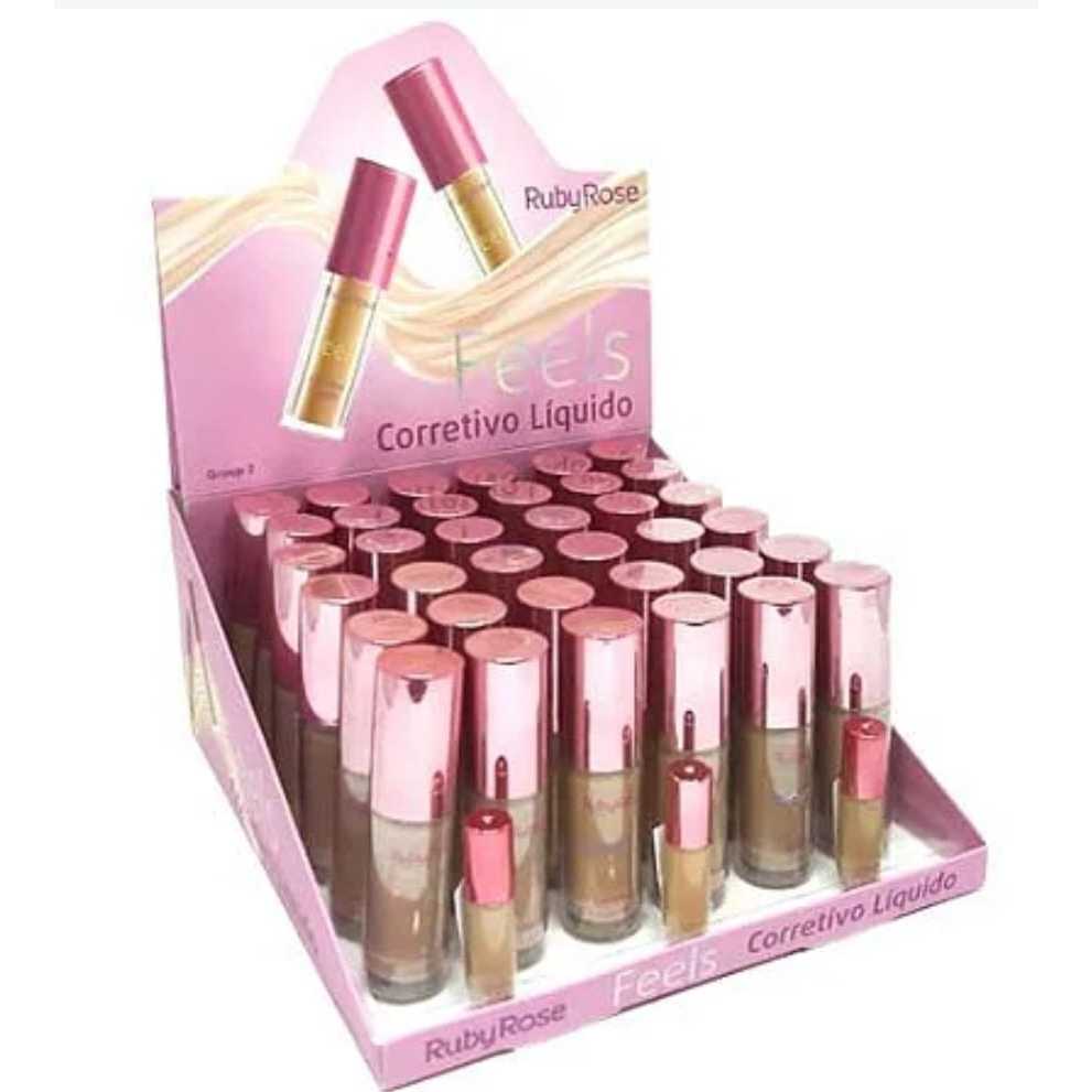 Box c/ 36 uni Corretivo Líquido Feels- Ruby Rose HB8102 | Shopee Brasil