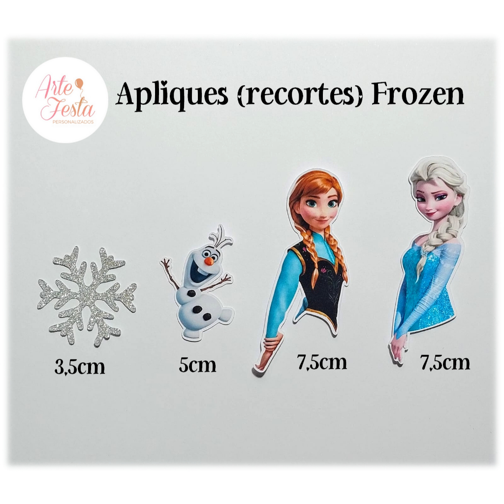 Apliques | Recortes Elsa, Ana, Olaf e Floco de Neve p/ decorar cupcake ...
