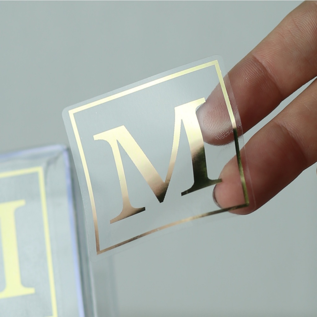 50 Adesivos Quadrado Transparente com Dourado, Adesivo Vinil, Adesivo Metalizado 5x5 | Shopee Brasil