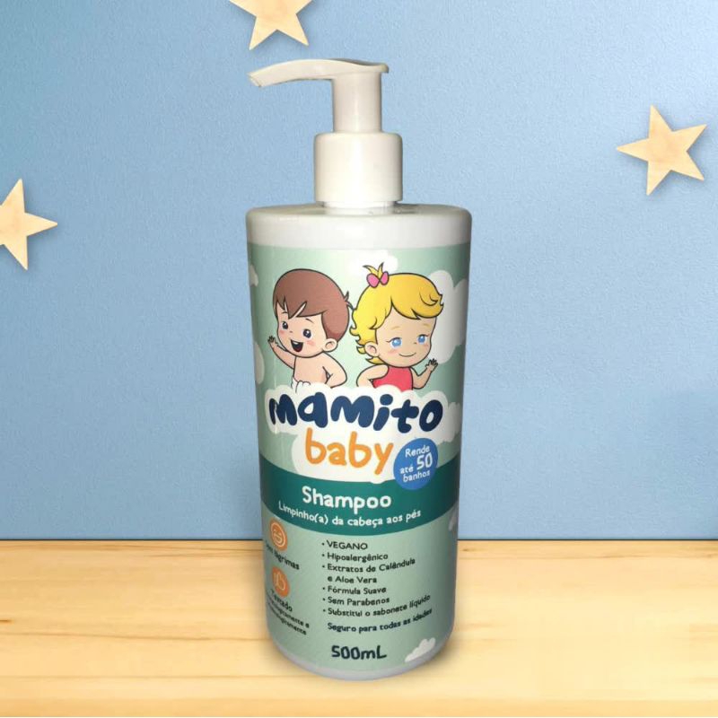 SHAMPOO/SABONETE LÍQUIDO DA CABEÇA AOS PÉS MAMITO BABY 500ml INFANTIL ...