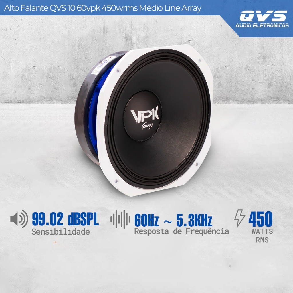 Alto Falante QVS 10 60vpk 450wrms Médio Grave Pancadao Som Automotivo ...