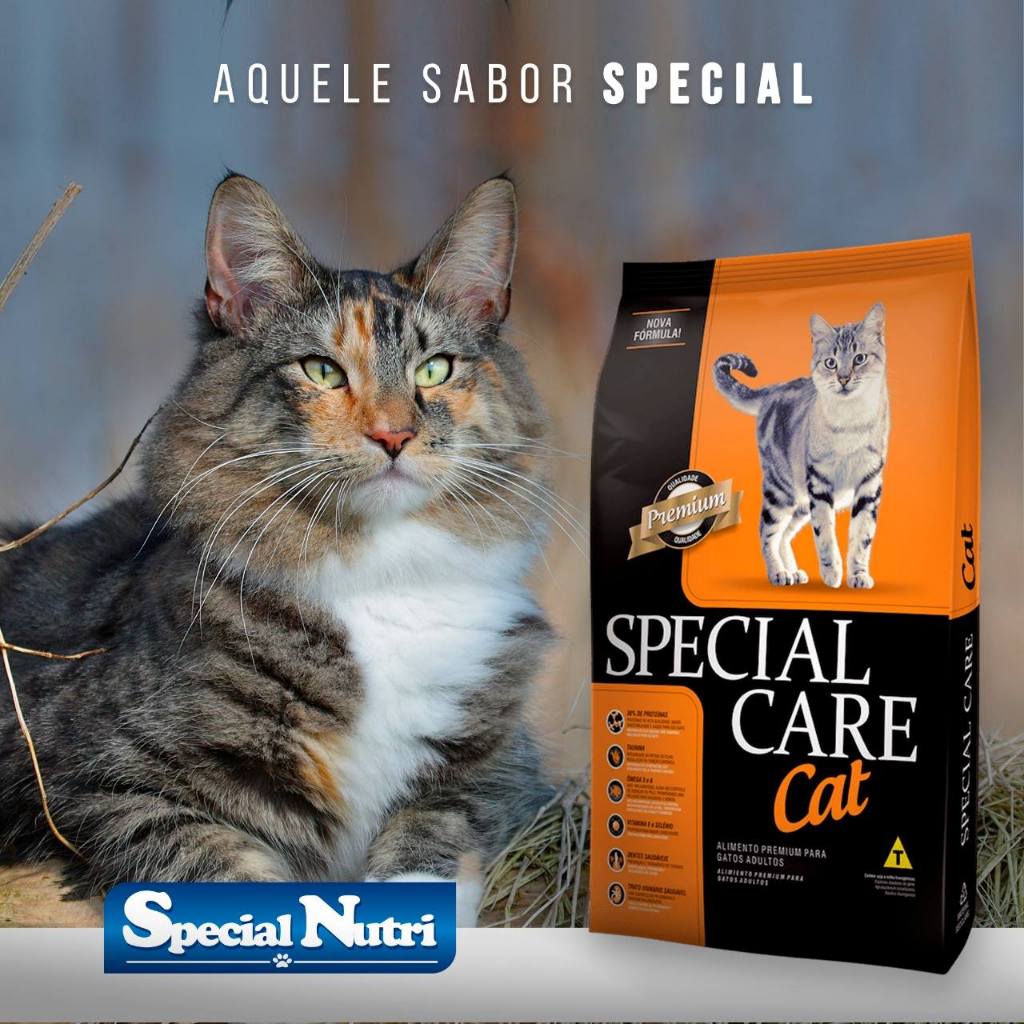 Ração Gato Adulto 10.1kg Special Care Cat Salmão e Arroz Sem Corantes ...