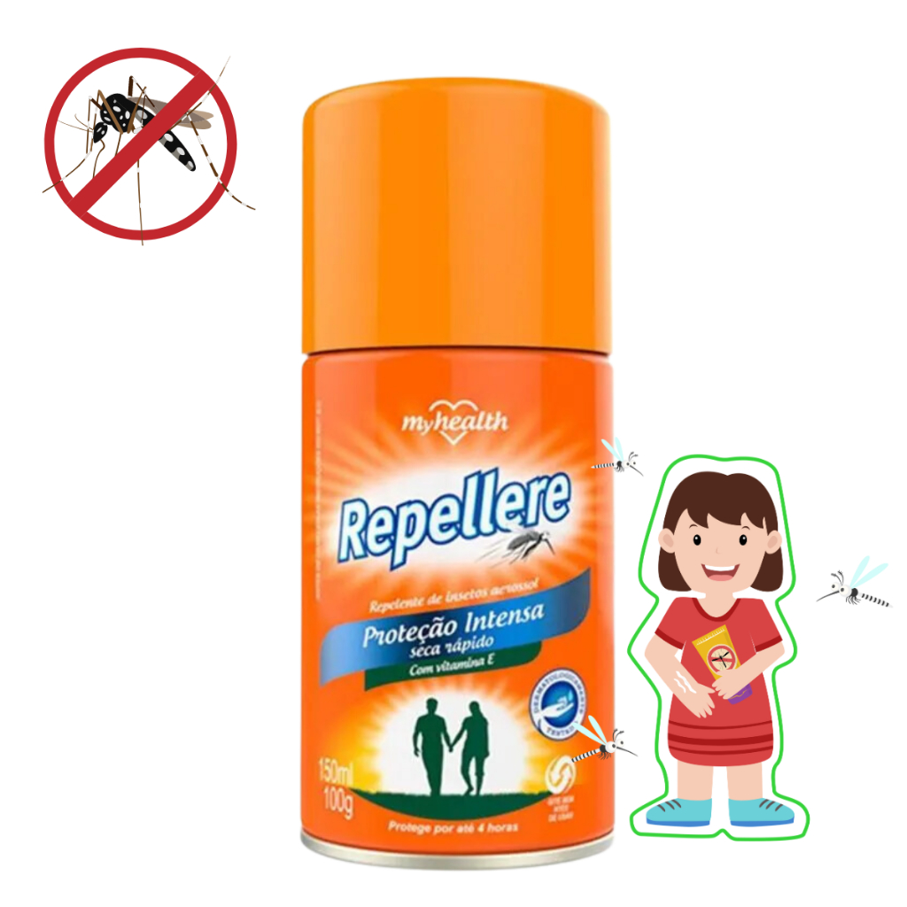 Repelente de Insetos Spray Aerossol Repellere Seca Rápido com Vitamina ...