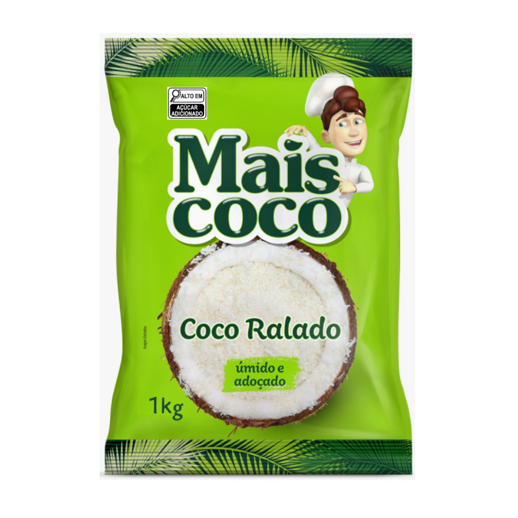 Coco Ralado Úmido e Adoçado Mais Coco 1kg | Shopee Brasil