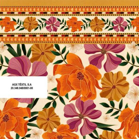 Tecido farm rolo 75 metros estampa digital flores coloridas moda ...