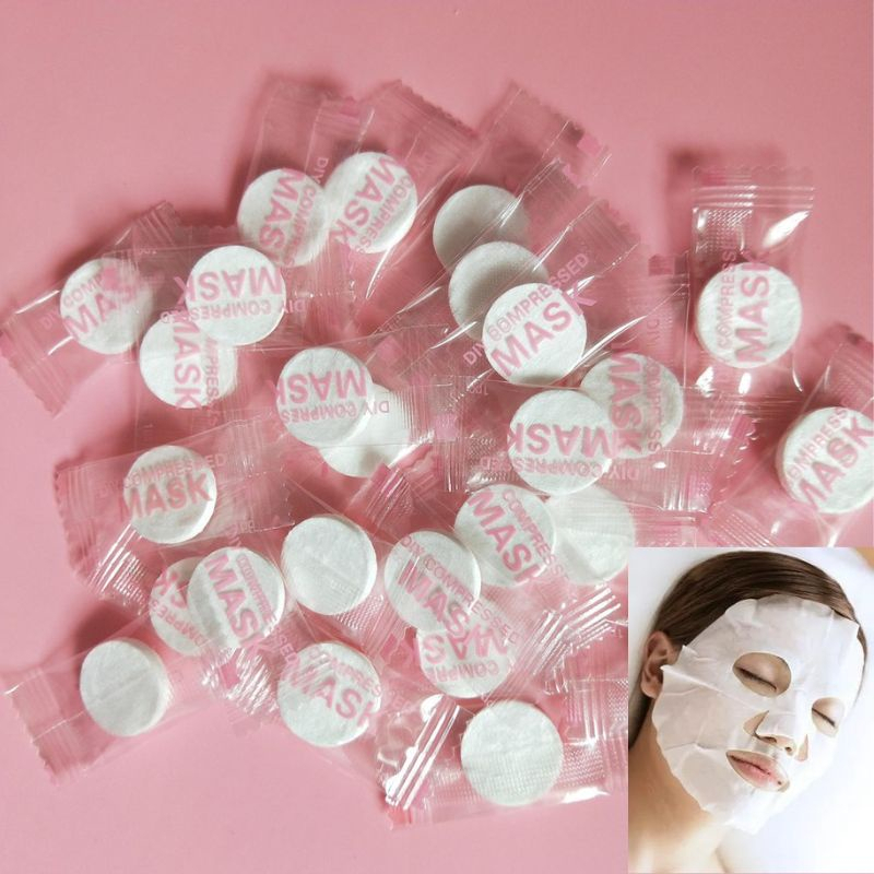 Kit 60 unidades Máscara Facial Comprimida - Kit 30 120 Diy Compressed ...