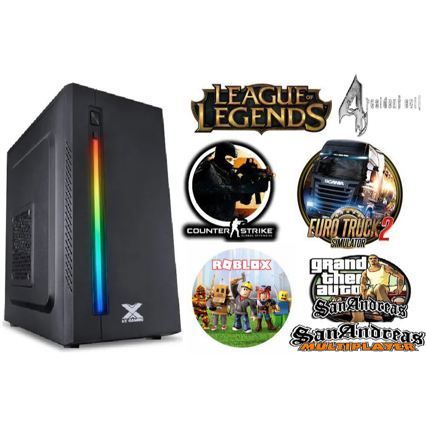 computador cpu pc gamer pra estudos escritorios jogos 8gb ssd120g+hd500gb wifi corel autocad lol ...