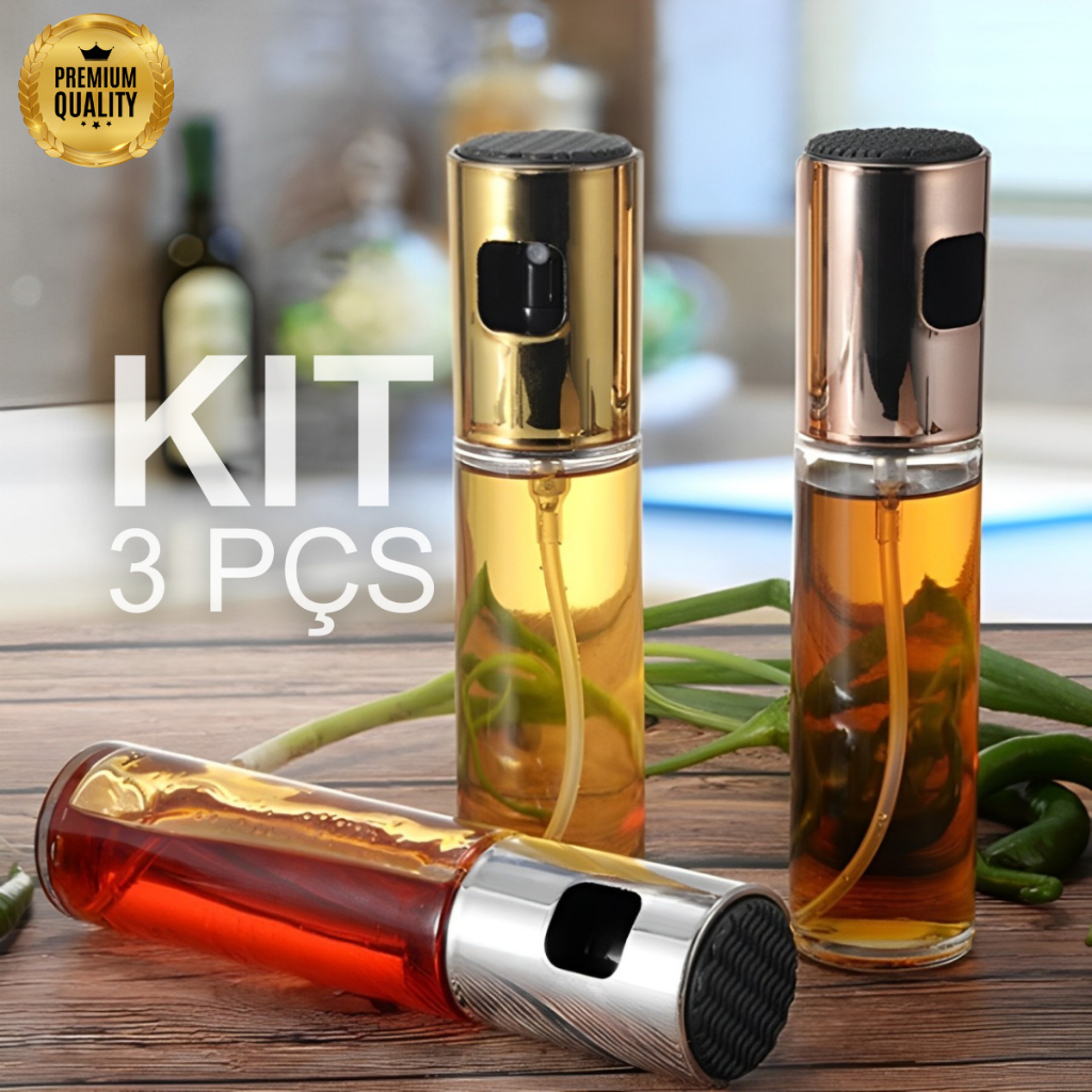 Kit Spray De Azeite Borrifador Vinagre E Óleo Pulverizador Vidro ...