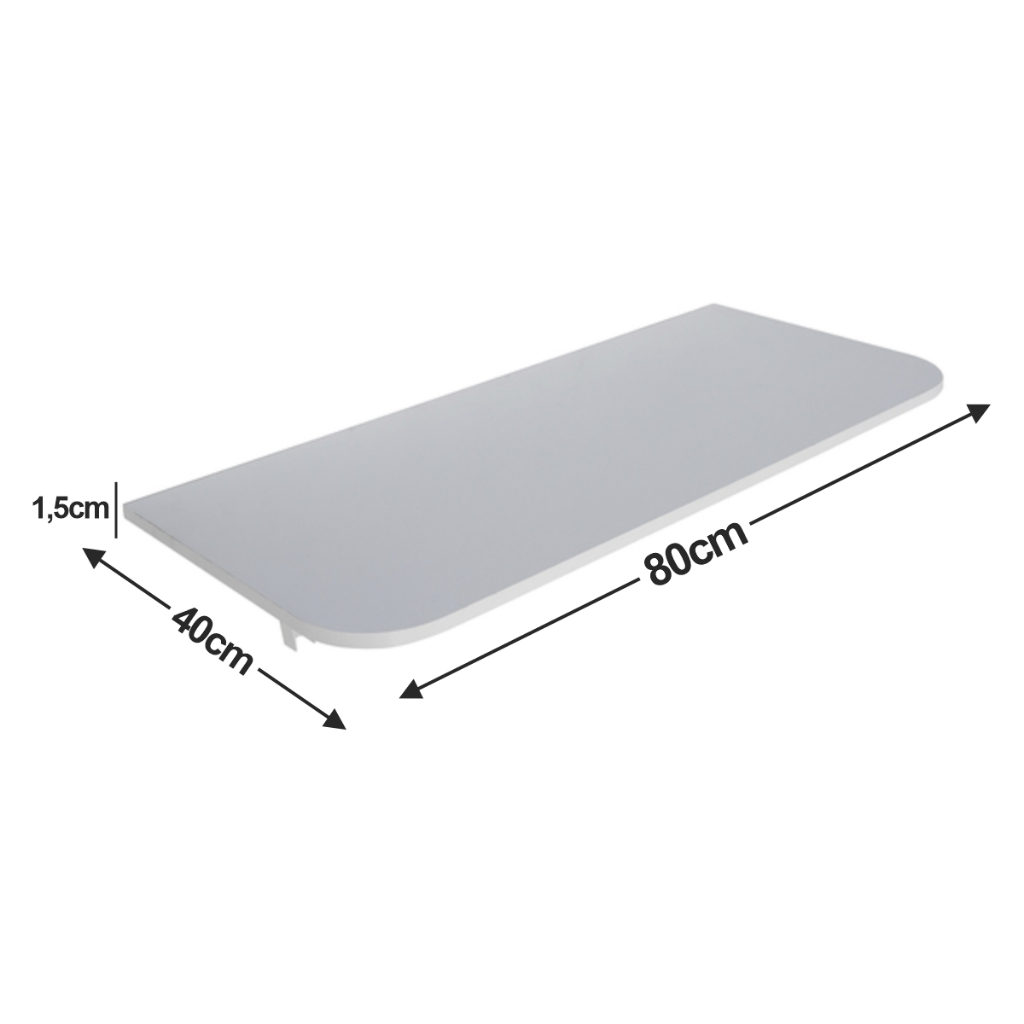 Mesa Dobrável de Parede Branca 80x40 MDF Retrátil Suporta até 80KG ...