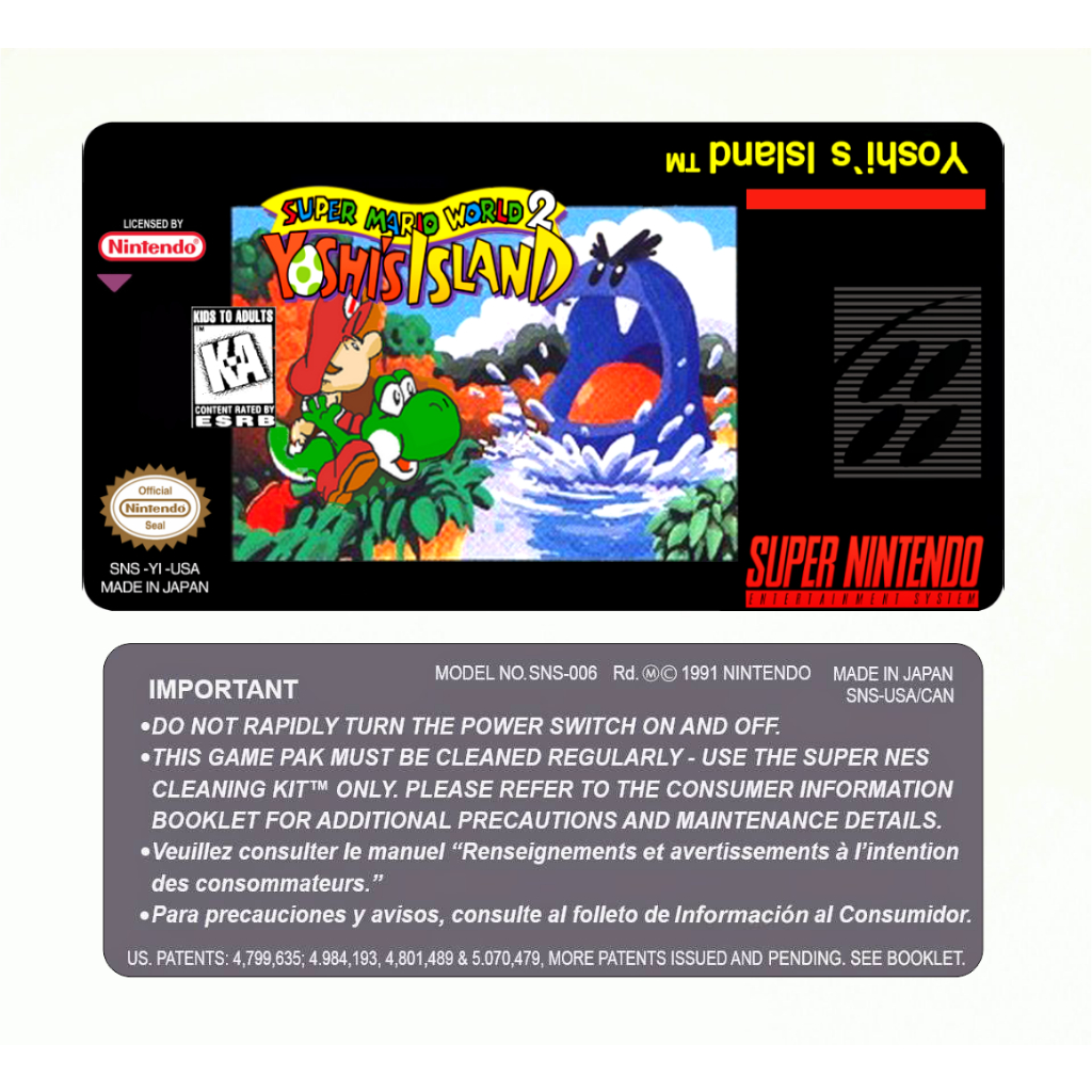Yoshi's Island - Label Adesiva P/ Cartucho De Snes | Shopee Brasil
