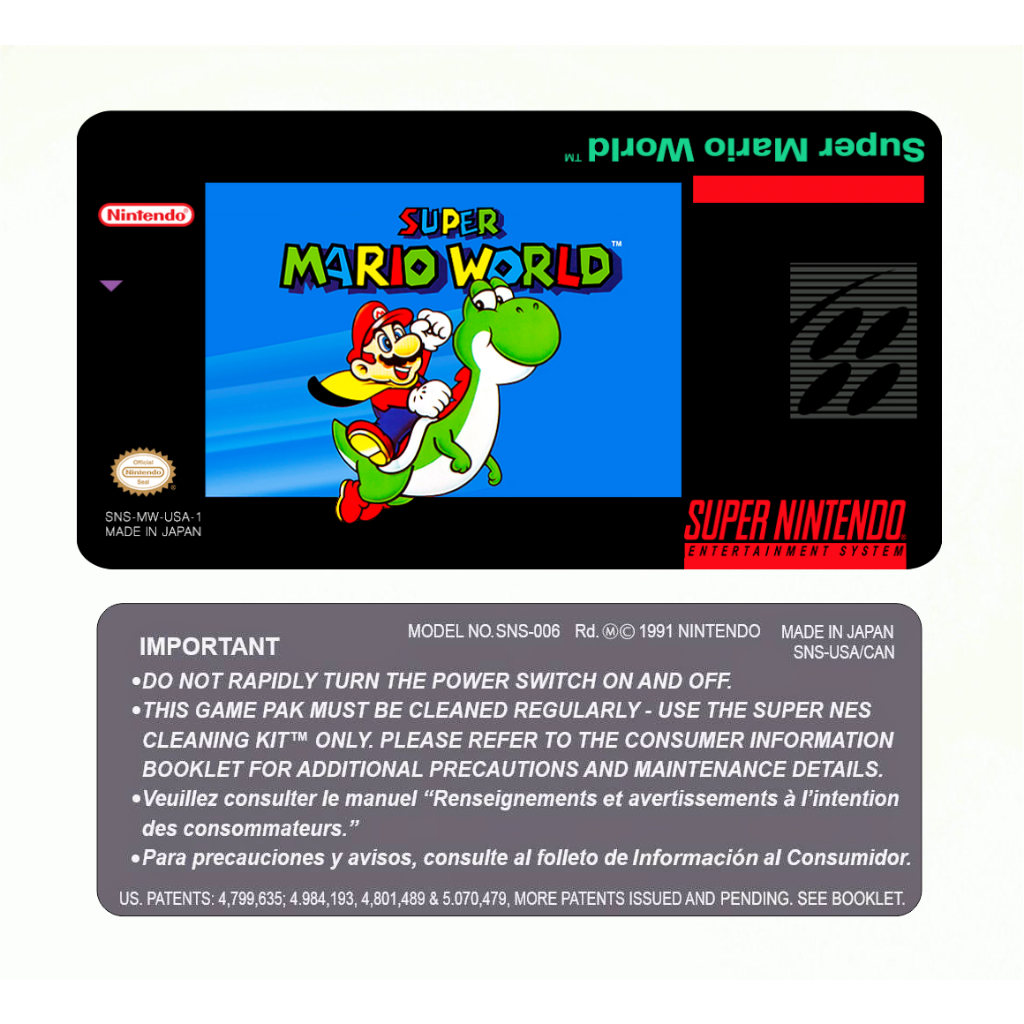 Super Mario World - Label Adesiva P/ Cartucho De Snes | Shopee Brasil