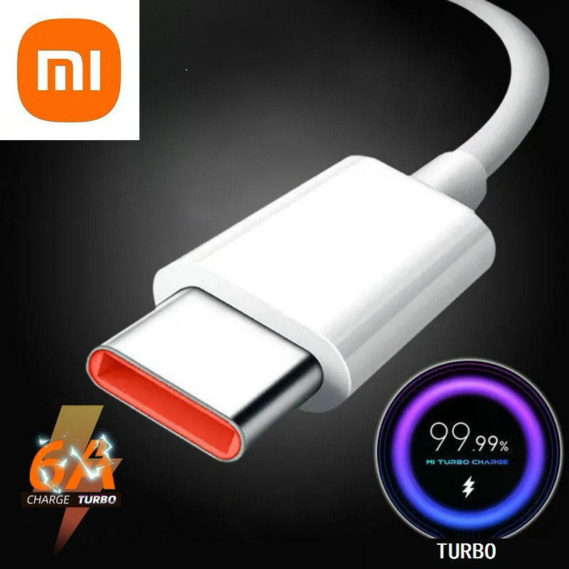Cabo Turbo Tipo C Xiaomi Cabo Original 6A+ 4 Protetor De Cabo Tipo C | Shopee Brasil