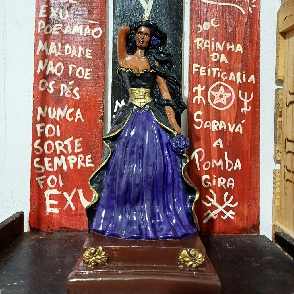 Imagem Pomba Gira Maria Mulambo 23cm em Gesso Umbanda Para Firmezas e ...