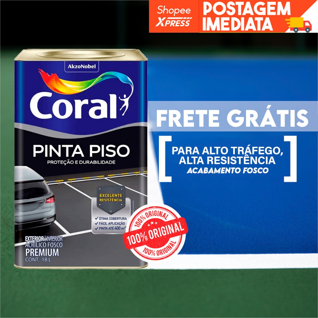 Tinta Pinta Piso 18 Litros Premium Coral Escolha Cor | Shopee Brasil