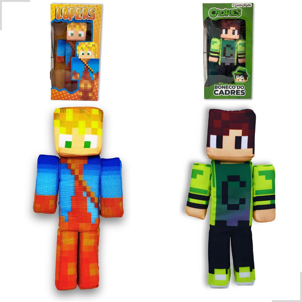 Kit Boneco Youtubers Lopers E Cadres Minecraft Pelúcia 2un | Shopee Brasil