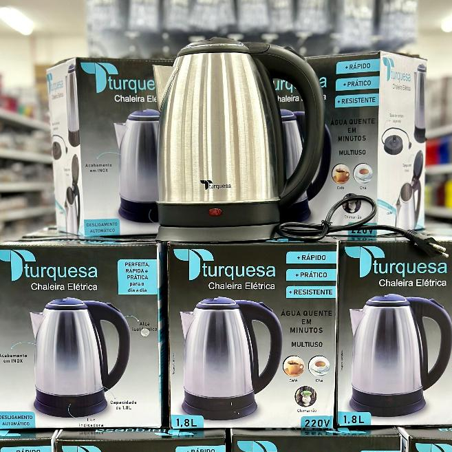 Chaleira Leiteira Elétrica 1,8 Litros Jarra Garrafa Bule Inox 220v Desliga Automático | Shopee ...