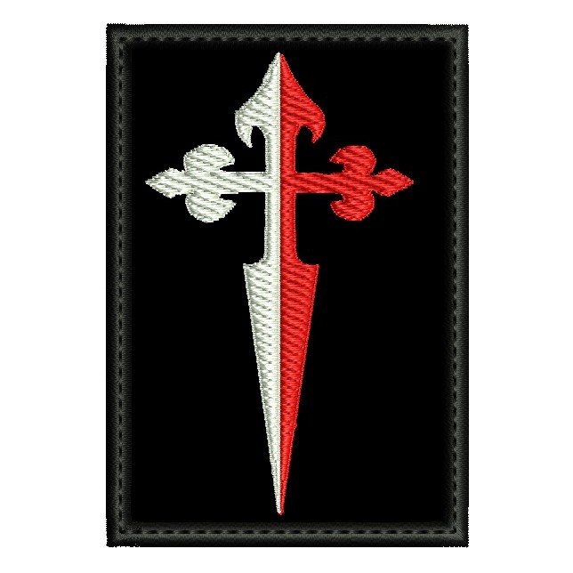 Patch bordado cruz cavaleiro templário arauto c/carrapicho p/costurar ...