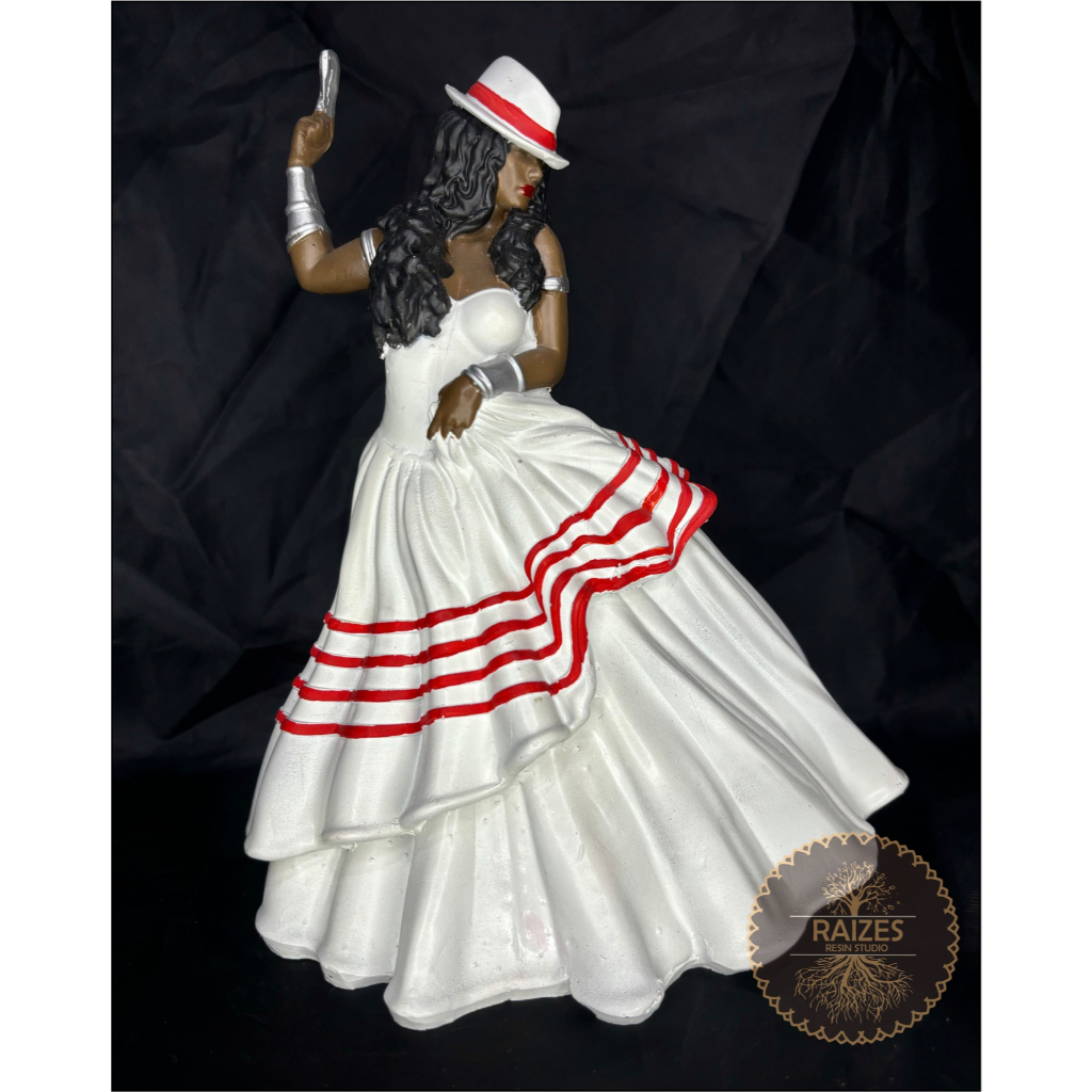 Estátua/Escultura Imagem Maria Navalha Malandra Vestido Branco com ...