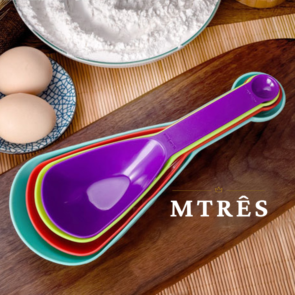 Kit 4 colheres medidoras com 8 tipos de medições para receitas | Shopee ...