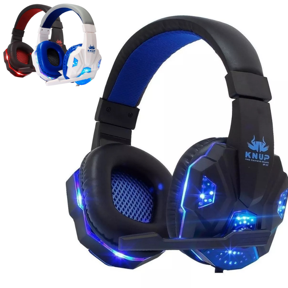 Headset Gamer Fone de ouvido HeadPhone Microfone para PC jogos Super Bass HD knup KP-397 ...