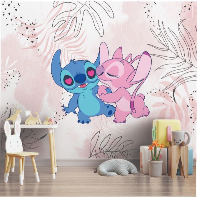 Papel de Parede Lilo e Stitch Autocolante Parede Completa | Shopee Brasil