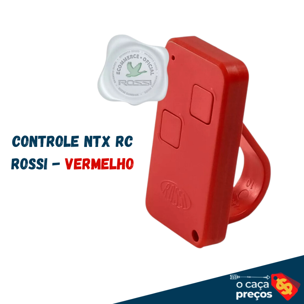 Controle Remoto Rossi NTX RC 433mhz Motor de Portão VERMELHO | Shopee ...