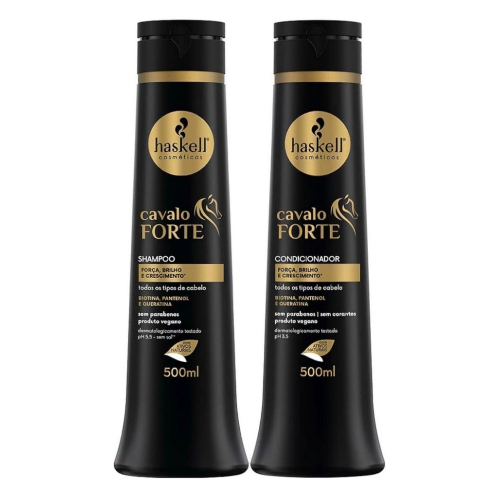 Kit Haskell Cavalo Forte Shampoo + Condicionador - 500ml | Shopee Brasil
