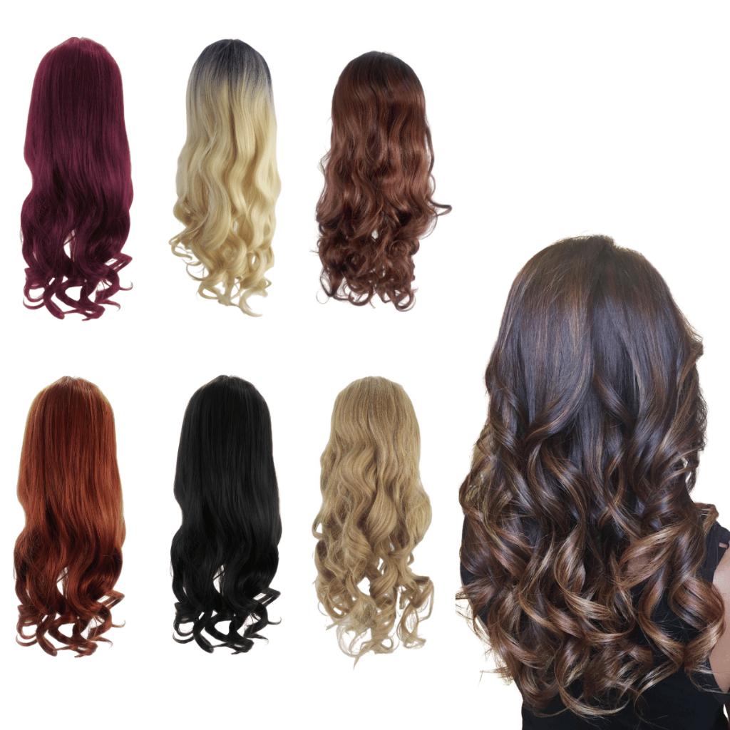 Peruca Liso Ondulada Fibra Orgânica Renda Cabelo Sem Franja Premium ...