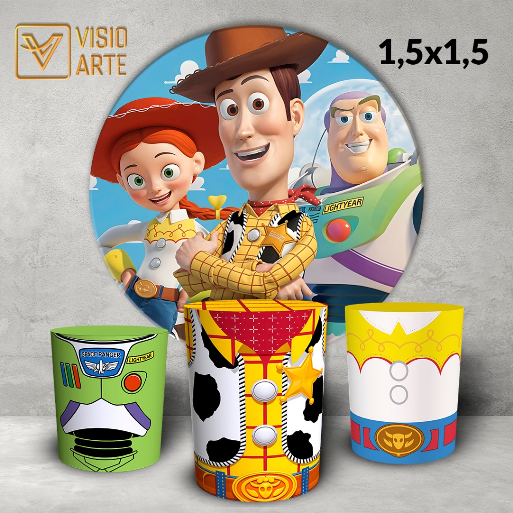 Kit Painel Toy story + Trio Capas Cilindros 1,5x1,5 | Shopee Brasil