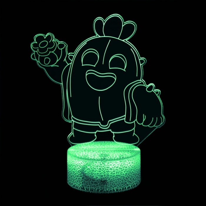 Luminária de Led 3D em Acrílico Brawl Stars Spike | Shopee Brasil