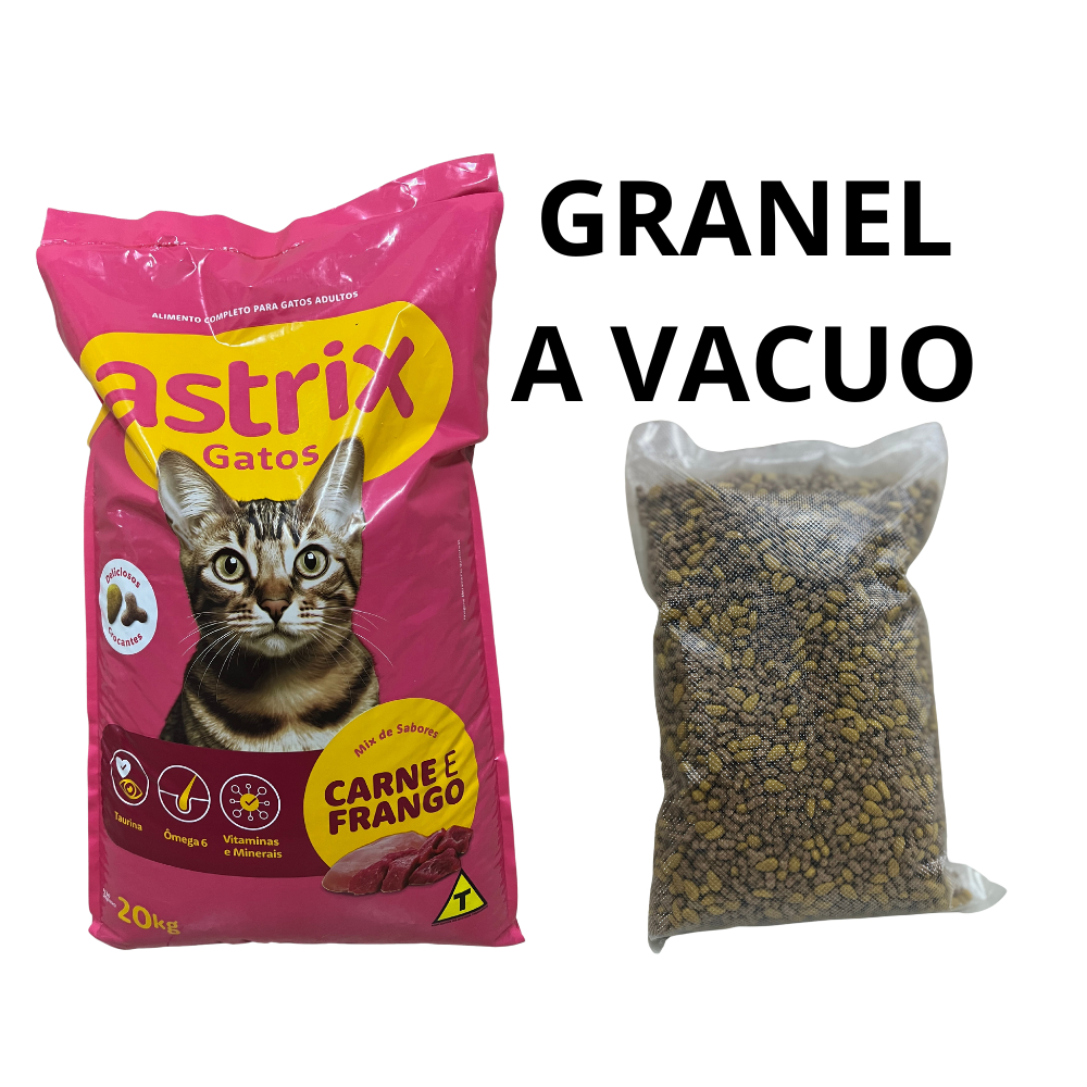 ATÉ 5KG Astrix Gatos Adultos Mix Carne Frango Granel - á Vacuo | Shopee ...
