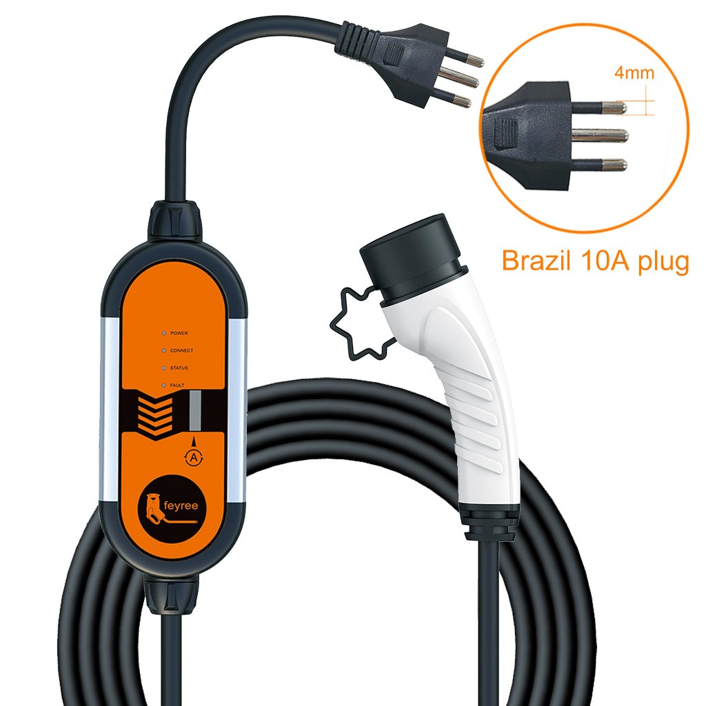 Carregador portátil para veículos elétricos de 3,5KW Cabo 10A TYPE2 ...