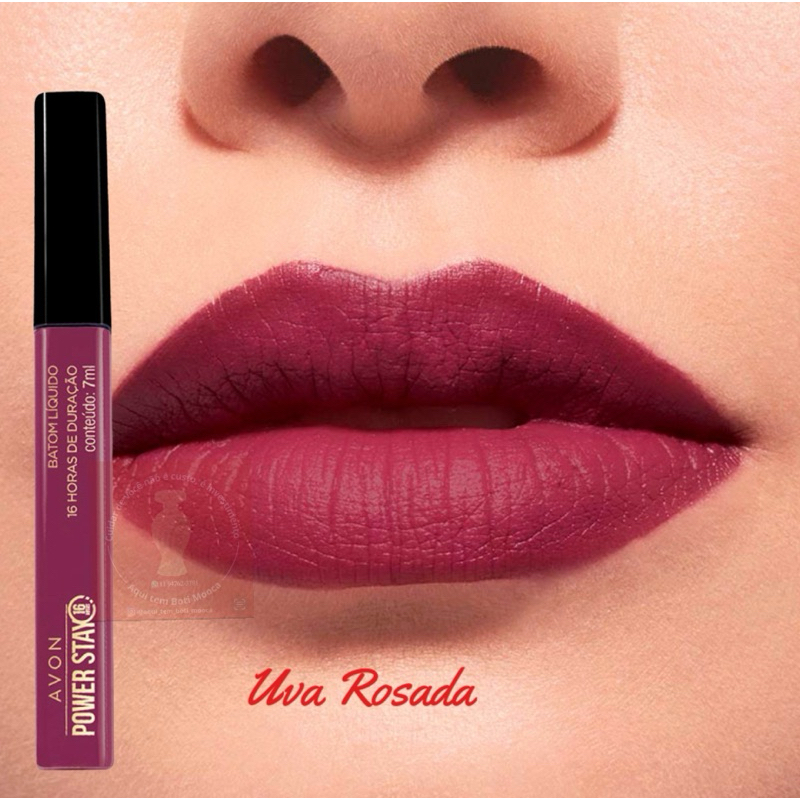 Batom Power Stay Líquido Uva Rosada Longa Duração 16 horas 7 ml - Avon ...