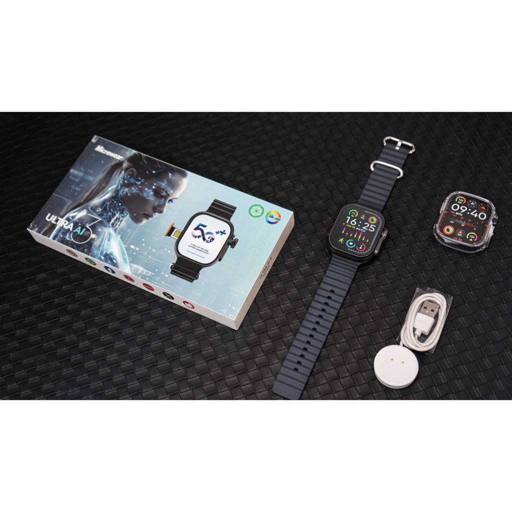 Smartwatch 5G+ Microwear Ultra 3 AI com Chip, Câmera, 4 Pulseiras ...