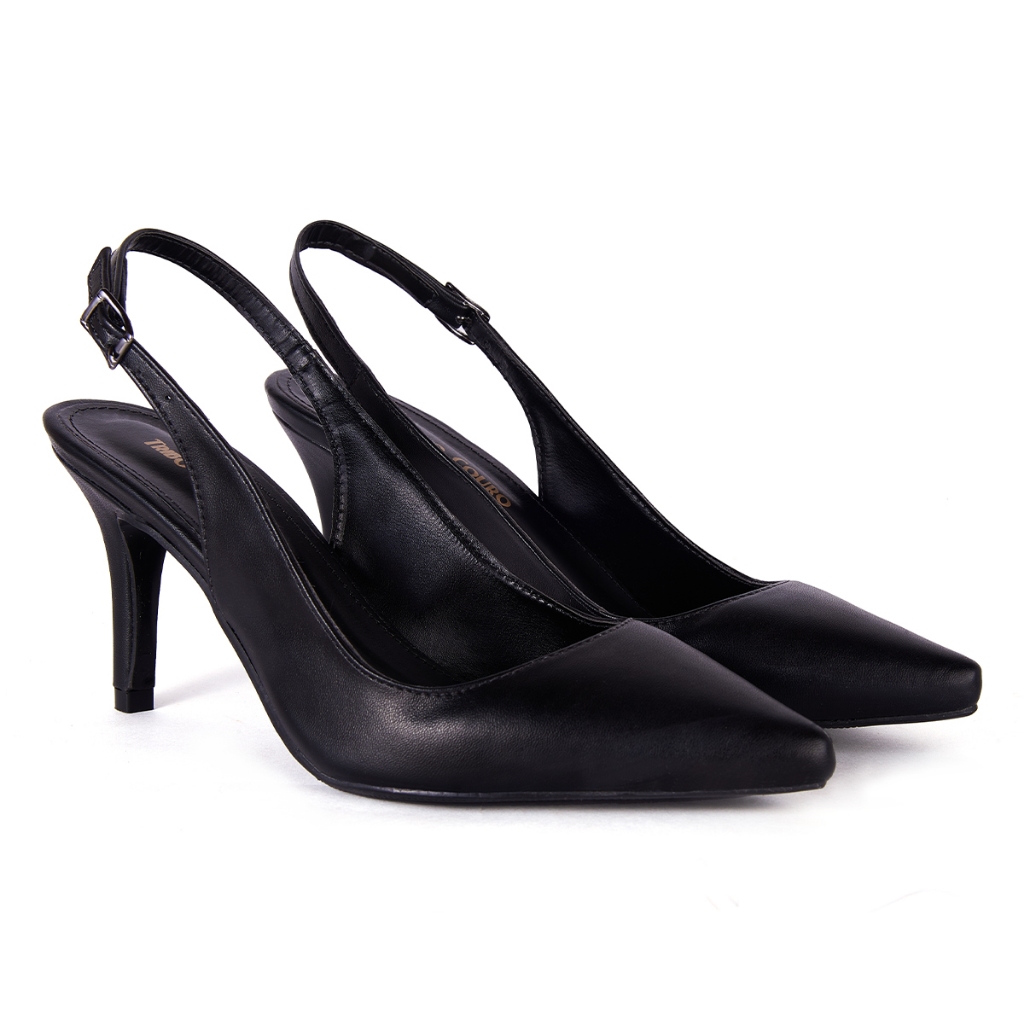 Scarpin Feminino Slingback Bico Fino Salto 7,5 cm Linha Luxo ...