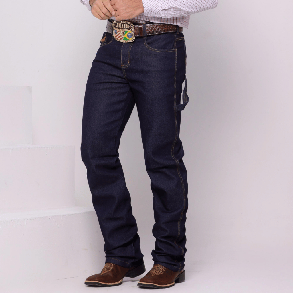Calça Country Masculina Jeans Premium Rodeio Western com Elastano Calça ...