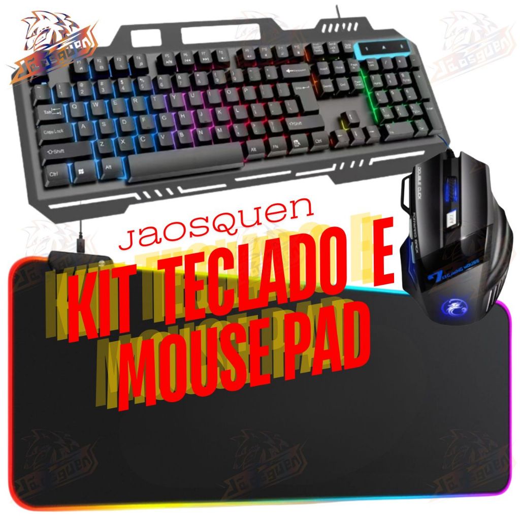 Kit Teclado RGB Mouse E Mouse Pad Grande Jogos | Shopee Brasil