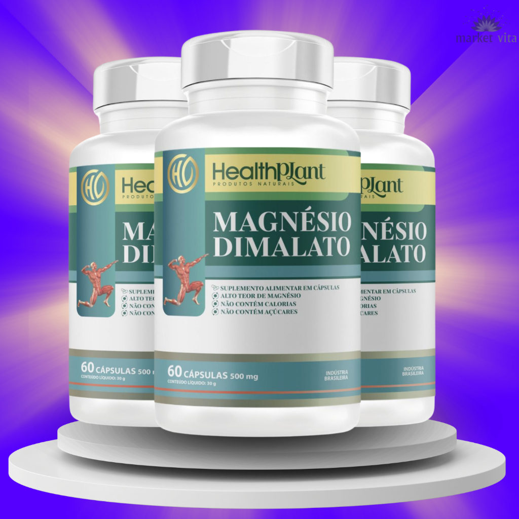 Magnésio Dimalato 100% Puro Alta Qualidade Com 60 Capsulas | Shopee Brasil