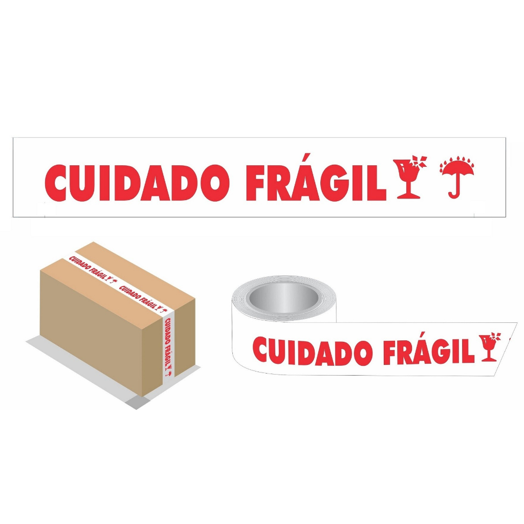 kit 5 Rolos de Fita Cuidado Fragil 45x 100 Metros | Shopee Brasil
