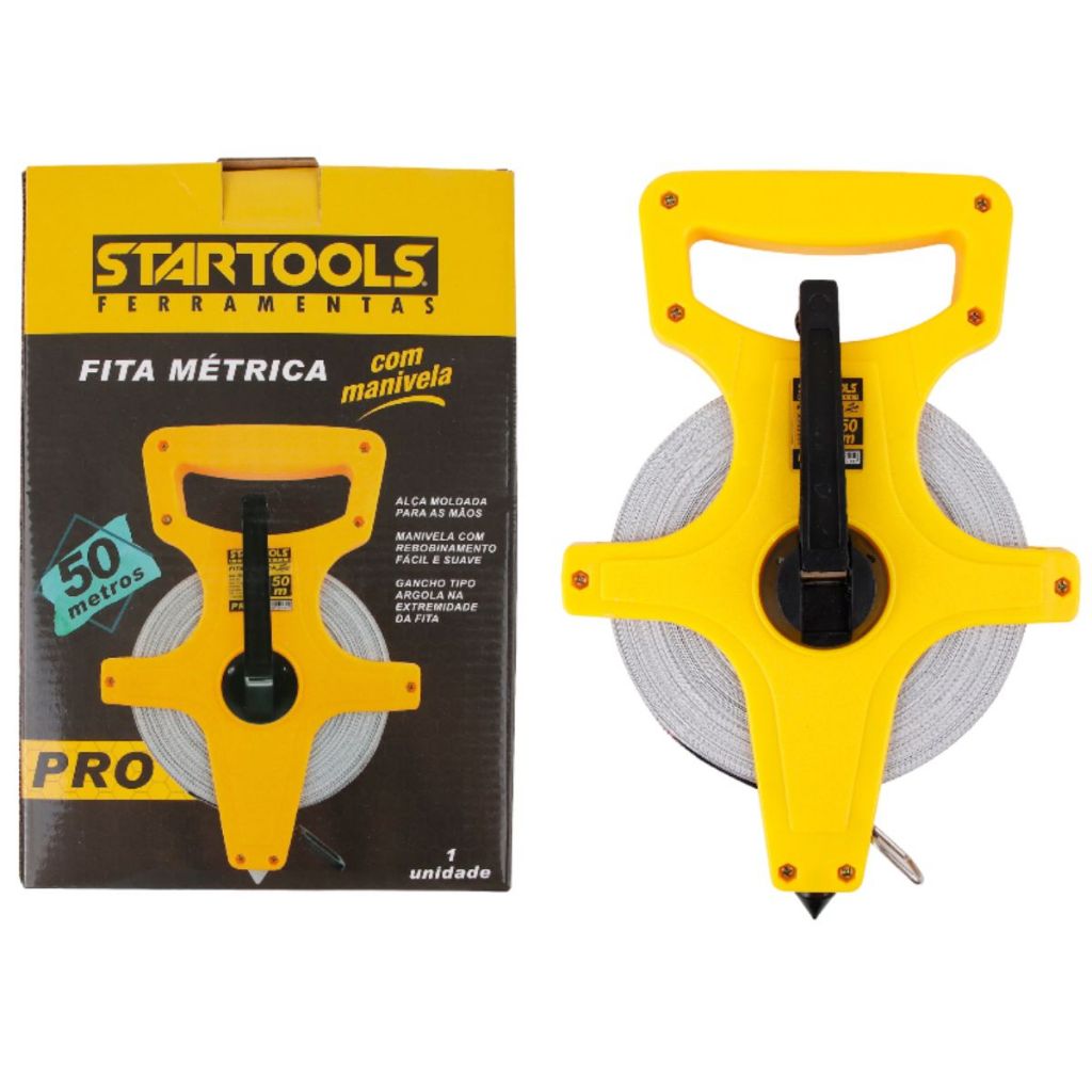 Trena Longa Fita De Vidro Métrica 50 Metros Com Manivela Pro | Shopee ...