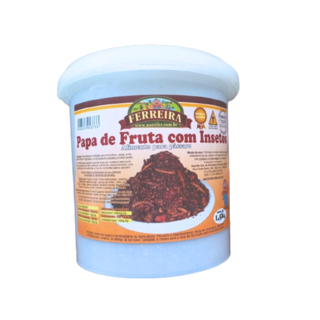 Papa de Frutas e Insetos Pote para Trinca-Ferro e Sabiá - 1,5kg ...