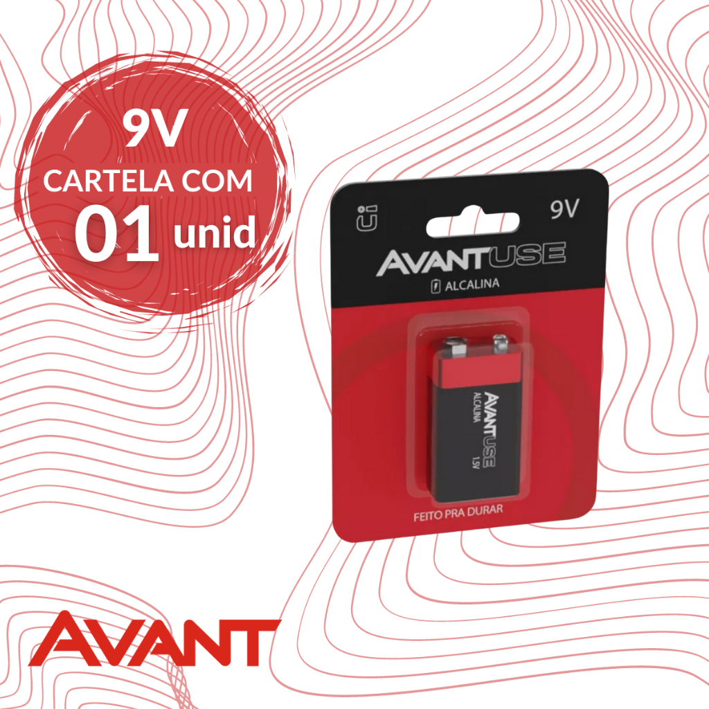 Pilha Bateria 9v Alcalina com 1 Unidade - Avant | Shopee Brasil
