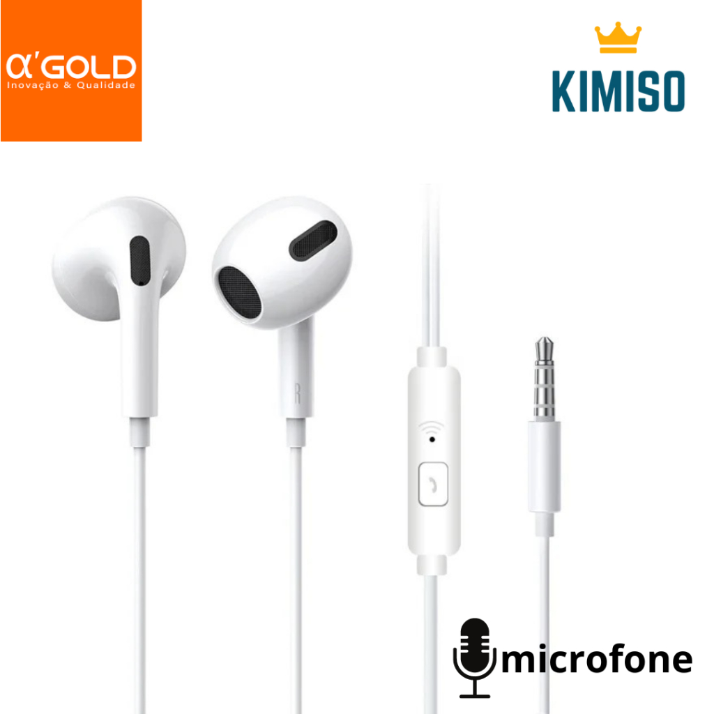 Fone de Ouvido Estéreo Auricular Com Fio Microfone P2 Extra Bass HiFi ...