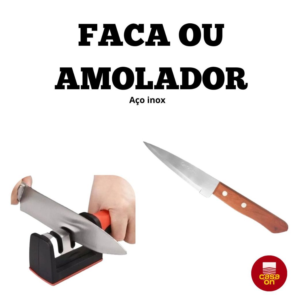 Faca Linha Wood Em Aço Inox Com Cabo De Madeira Ou Amolador De Faca Com ...