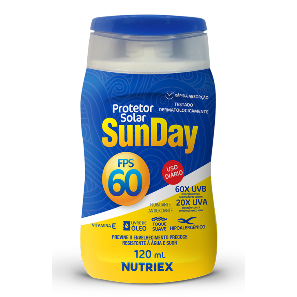 Protetor Solar Fator 60 FPS 120 mL Sunday Proteção Sol Praia Verão ...